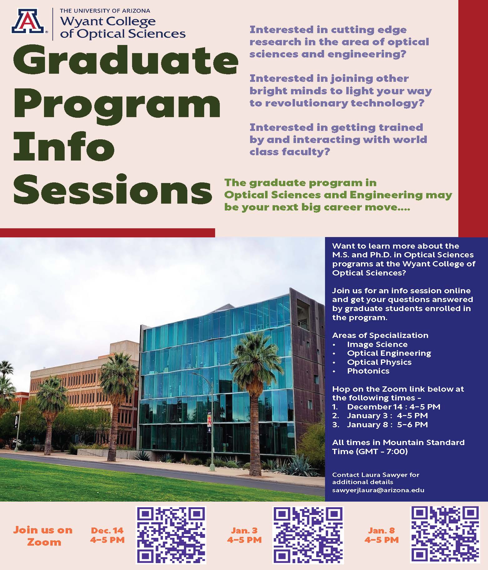 Graduate Program Info Session | Wyant College of Optical Sciences