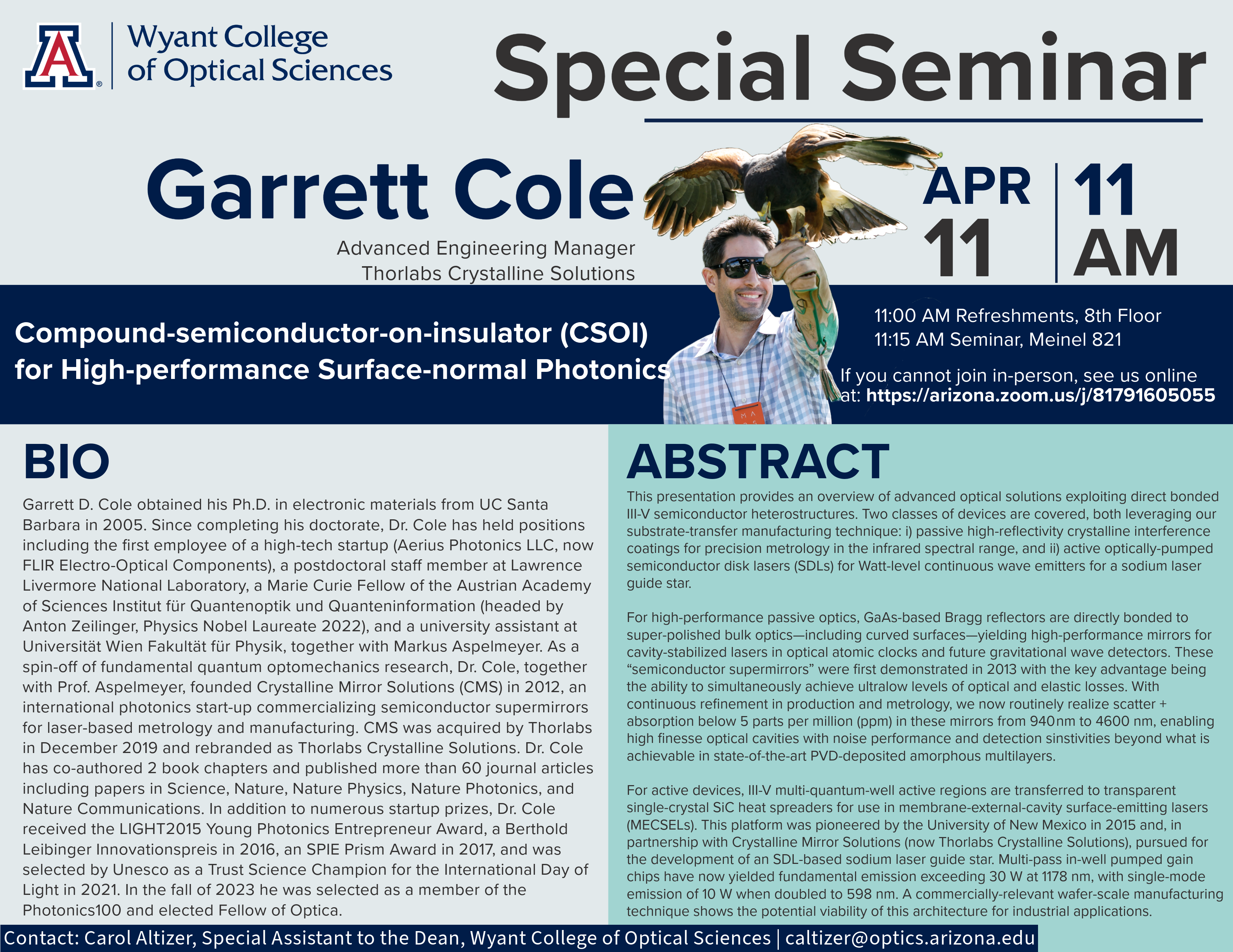 Special Seminar: Garrett Cole, "Compound-semiconductor-on-insulator ...