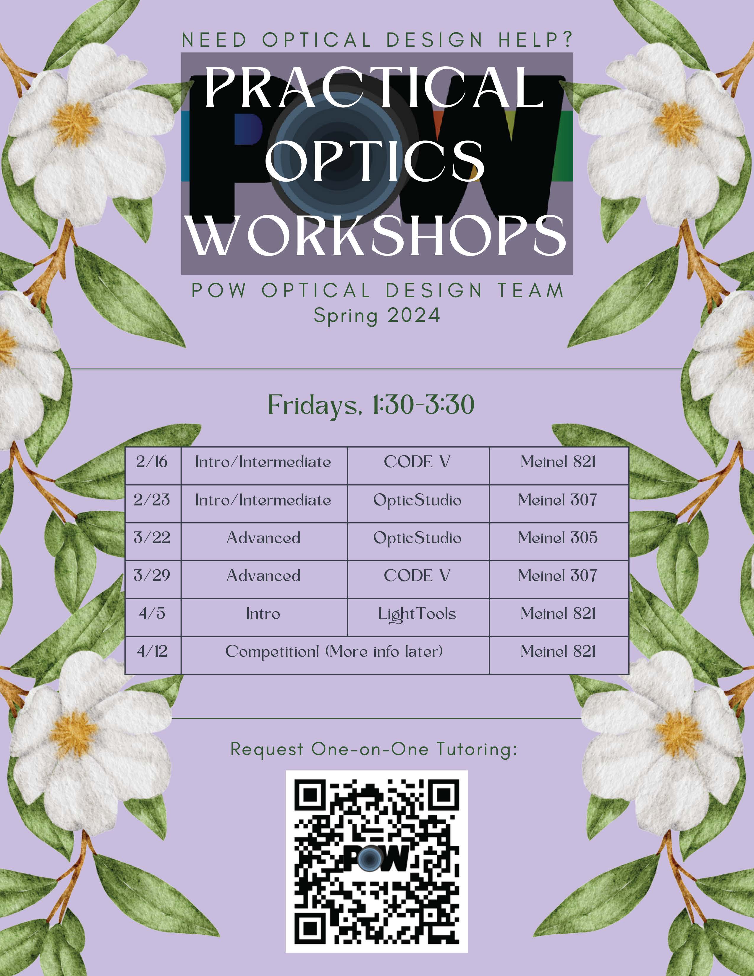 Practical Optics Workshop: Intro/Intermediate to Code V | Wyant College ...