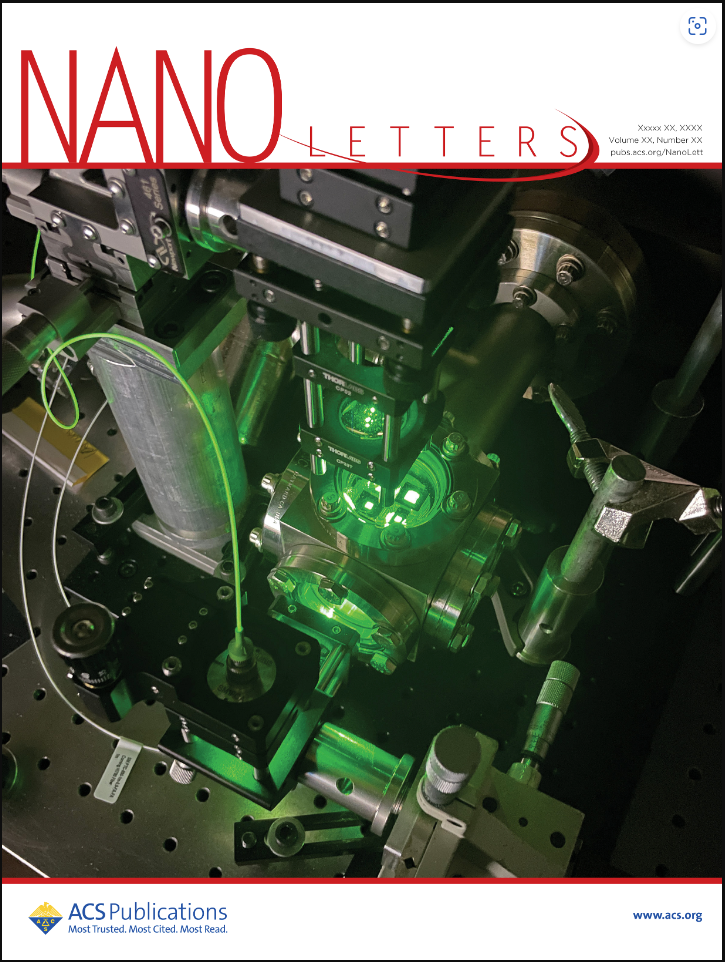 Cover Art for Nano Letters by Undergraduate Student, Andrew Land ...