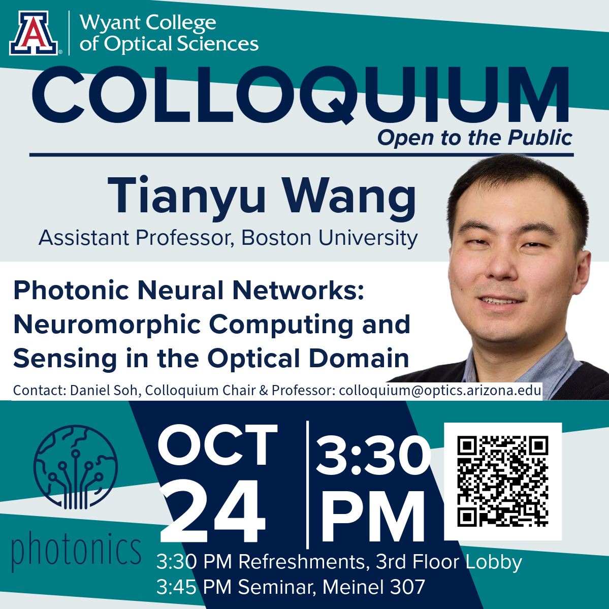 OSC Colloquium: Tianyu Wang, "Photonic Neural Networks: Neuromorphic Computing and Sensing in ...
