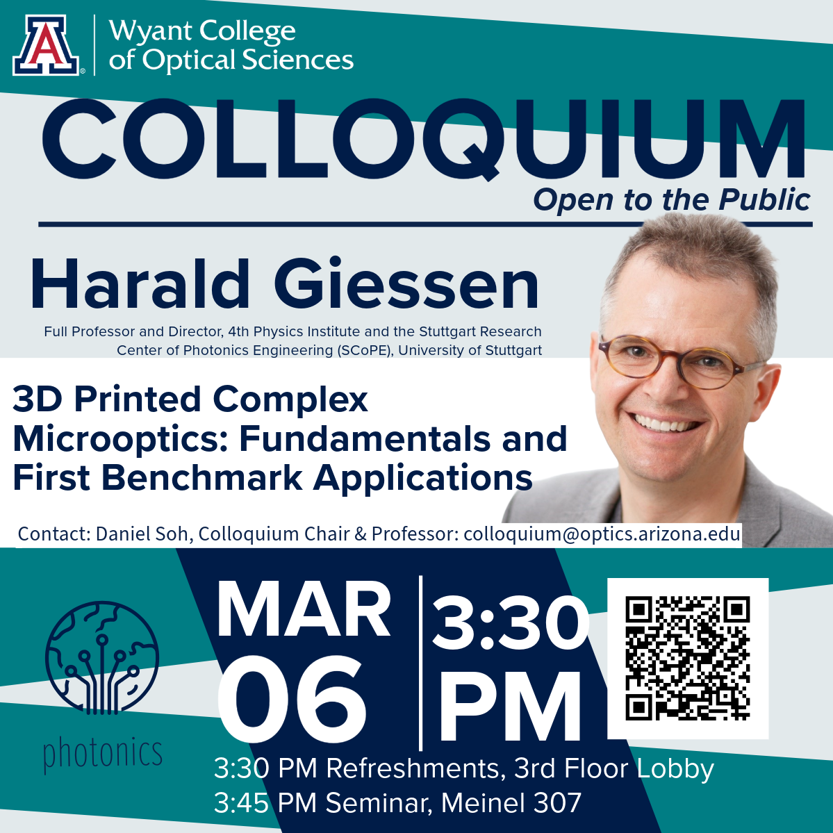 OSC Colloquium: Harald Giessen, "3D Printed Complex Microoptics ...
